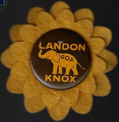 Nice Larger Size Alf Landon Frank Knox GOP Elephant Pin w/Felt ...