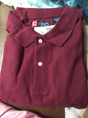 4XLT Chaps Men's 100% Cotton Maroon Polo Shirt New with Tags 4XLT | eBay