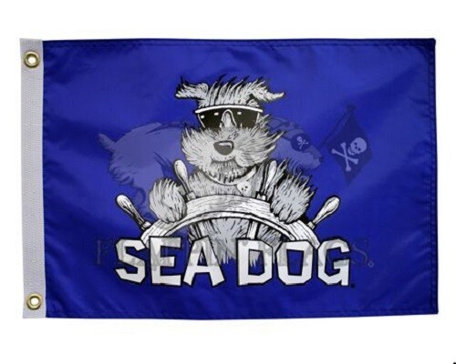 Nautical Pirate SEA DOG 12" x 18" Two Sided Flag Fabric 200 Denier Boat ...