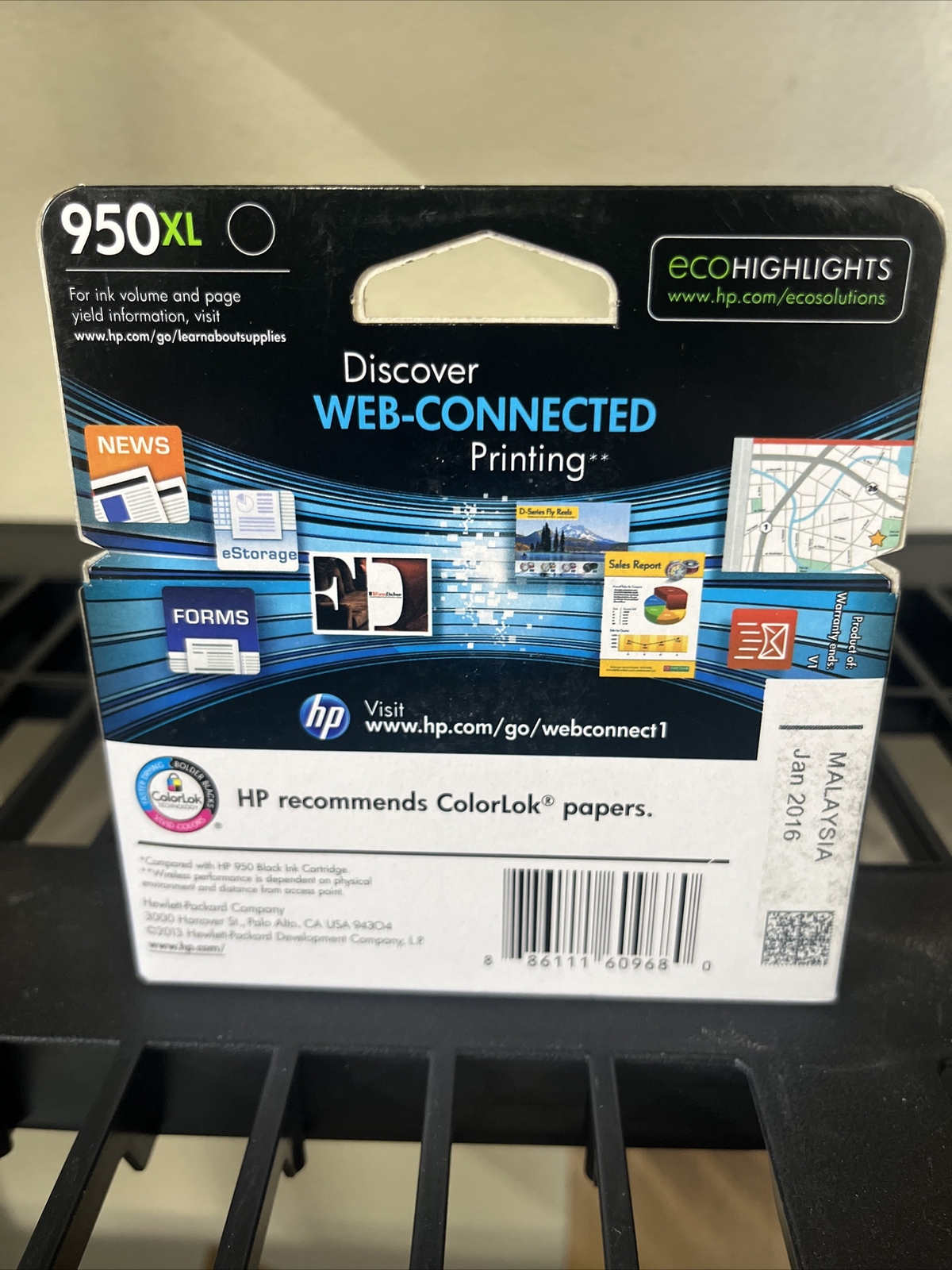 HP Genuine 950XL Black Ink Cartridge CN045AN Sealed Box OEM High Yield ...