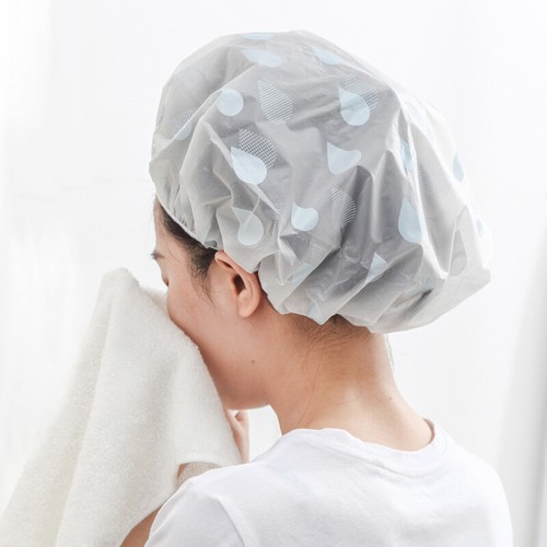 1Pcs Bow Print Bath Hat Thickened Waterproof And Oil Fume Cap Shower ...
