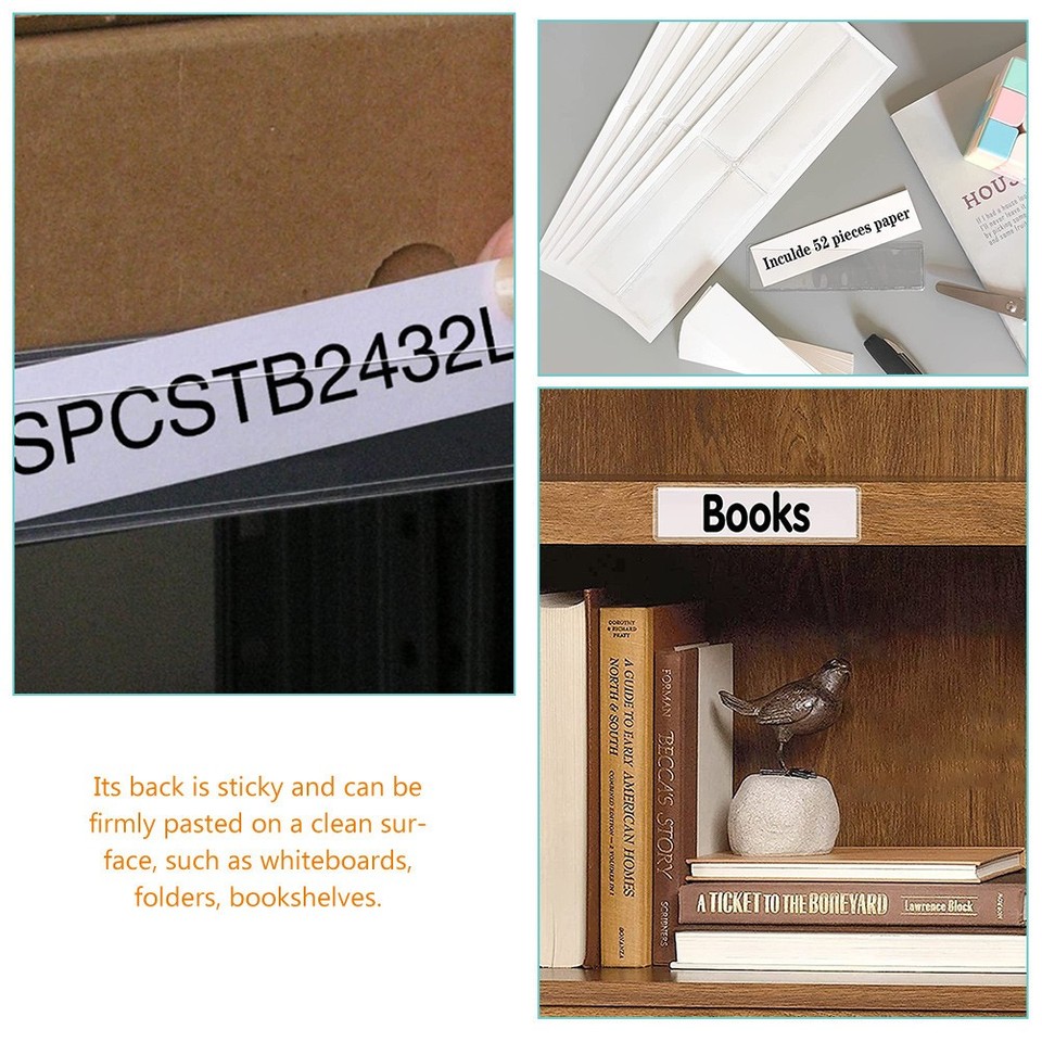 100 pcs Self-adhesive Index Card Holder Adhesive Card Pockets Labels ...