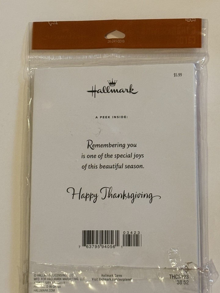 Hallmark Cards 6 Pack Happy Thanksgiving Thanksgiving Cards New | eBay