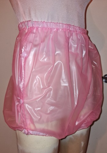 Pvc pink or blue popper pant SISSY maid diaper nappy cover adultbaby ...