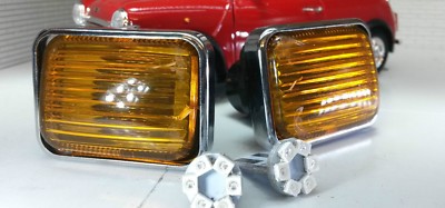 Austin Rover Classic Mini LED Chrome Smoked Amber Wing Indicators ...