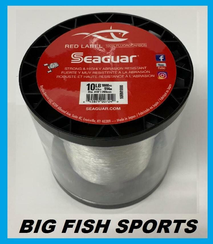 SEAGUAR RED LABEL 100% FLUOROCARBON Fishing Line 1000 YARDS PICK YOUR ...
