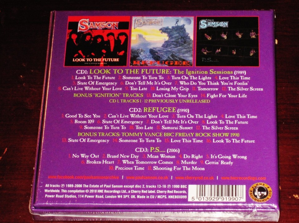 Samson: Look To The Future / Refugee / P.S…. 3 CD Box Set 2018 Cherry ...