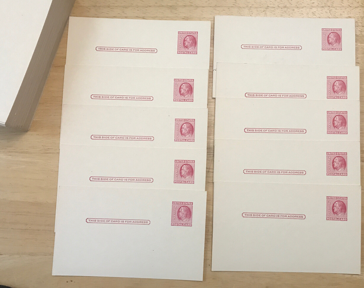 LOT 10 VINTAGE UNUSED U.S. 2 CENT POSTCARD circa 1951 / PRE-PAID ...