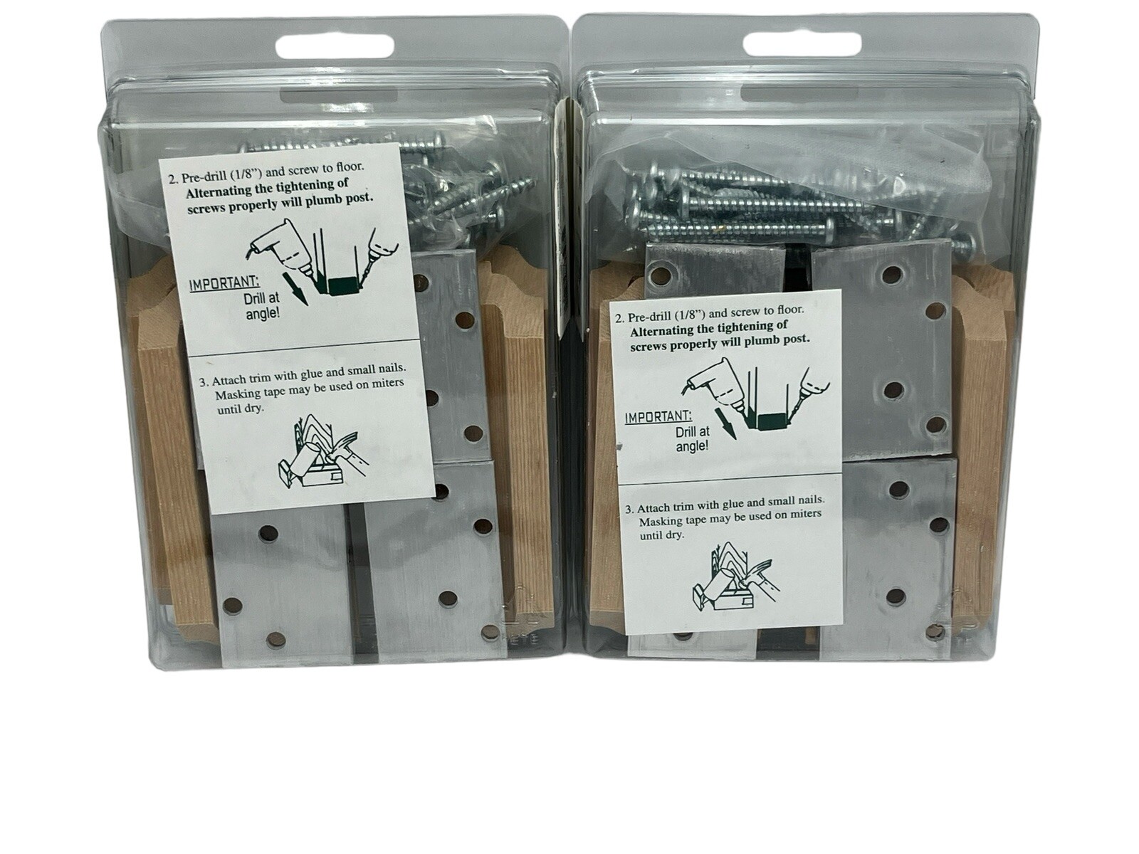 (2) Newel L-Bracket Post Fastener Kit 3-1/4" Hemlock UBS Zinc Plated ...