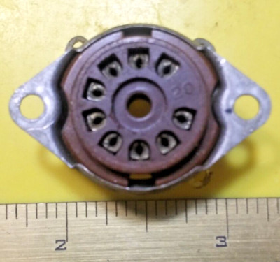 Elco® • 9 Pin Tube Socket • Bottom Mount • 3/4" Hole • 1-1/8" Hole ...