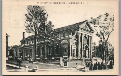Vintage c1920s Postcard: St. Anthony Catholic Church Woonsocket Rhode ...