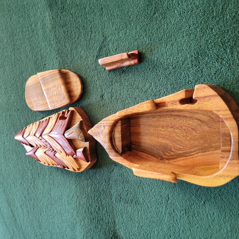 PINE TREE WOODEN PUZZLE BOX | eBay