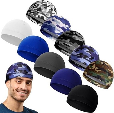10 Pcs Men Cooling Skull Caps Helmet Liner Sweat Cap Wicking Beanie ...