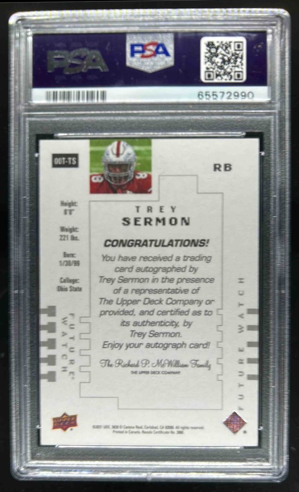 2021 Goodwin Champions Trey Sermon SP Authentic Future Watch Auto #/299 ...