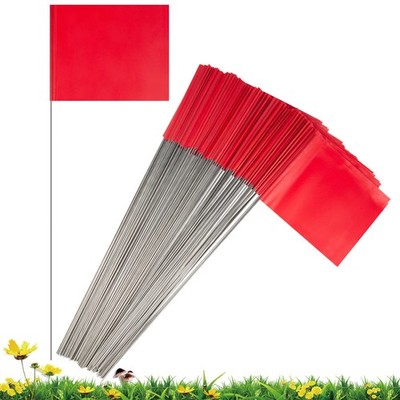 Marking Flags Marker Flags for Lawn 50Pack, 4 * 5 * 15 Inch Red PVC ...