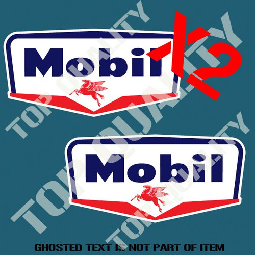 VINTAGE MOBIL GASOLINE OIL Decal Sticker X2 Vintage Mancave Garage ...