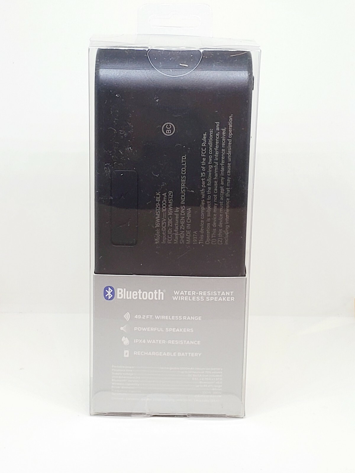 Shen Zhen DNS 16WMS129-BLK Water Resistant Wireless Speaker - Black for ...