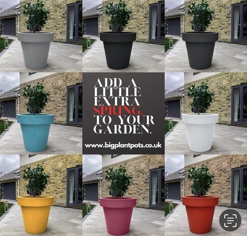 100cm Big Plant Pots ANTHRACITE extra large MASSIVE garden tree planter ...