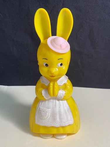 Vintage Knickerbocker Hard Plastic Easter Praying Bunny Rattle Pink ...