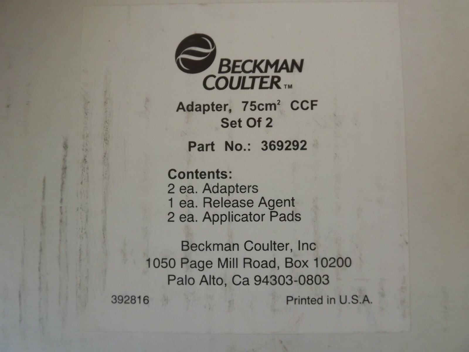 BECKMAN 369292 SET OF 2 CENTRIFUGE ROTOR ADAPTER FOR CULTURE FLASKS NEW ...