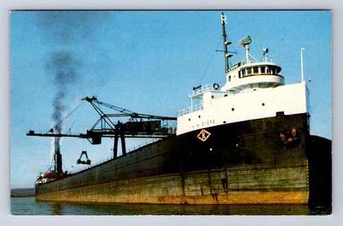 VINTAGE FRIEGHTER A.M. BYERS UNLOADING COAL AT REISS DOCK, WISCONSIN ...