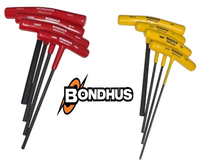BONDHUS Allen Key T-Handle 6" Long Hex End Various Sizes Metric ...