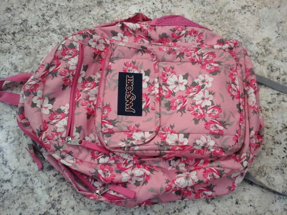 JANSPORT PINK FLORAL BACKPACK SUPER CUTE !!! | eBay