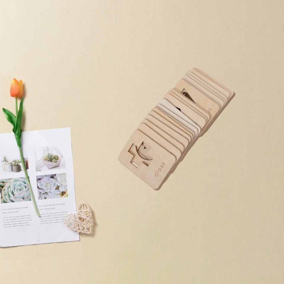 21pcs Wooden Shape Stencils: Reusable Stencil Crafts Drawing Templates ...