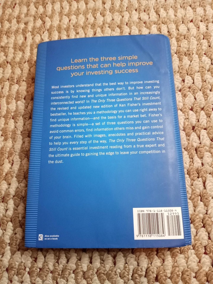 Ken Fisher The Only Three Questions That Still Count Hardcover Book | eBay