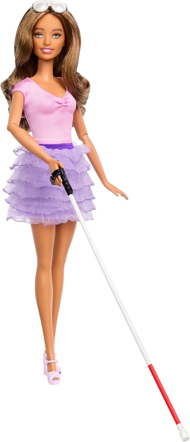 NEW IN BOX Barbie Fashionistas Blind Barbie Comes With Cane and Glasses ...