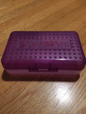SPACEMAKER ~ VTG 1990's Purple Sheer Hard Pencil Box School Art ~ 8x5x2 ...