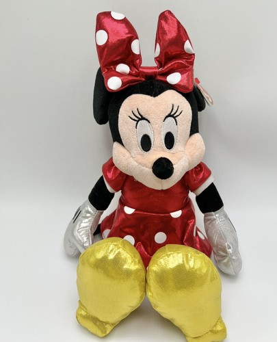 TY Disney 15” Sparkle Minnie Mouse Red Dress Plush Stuffed Animal ...