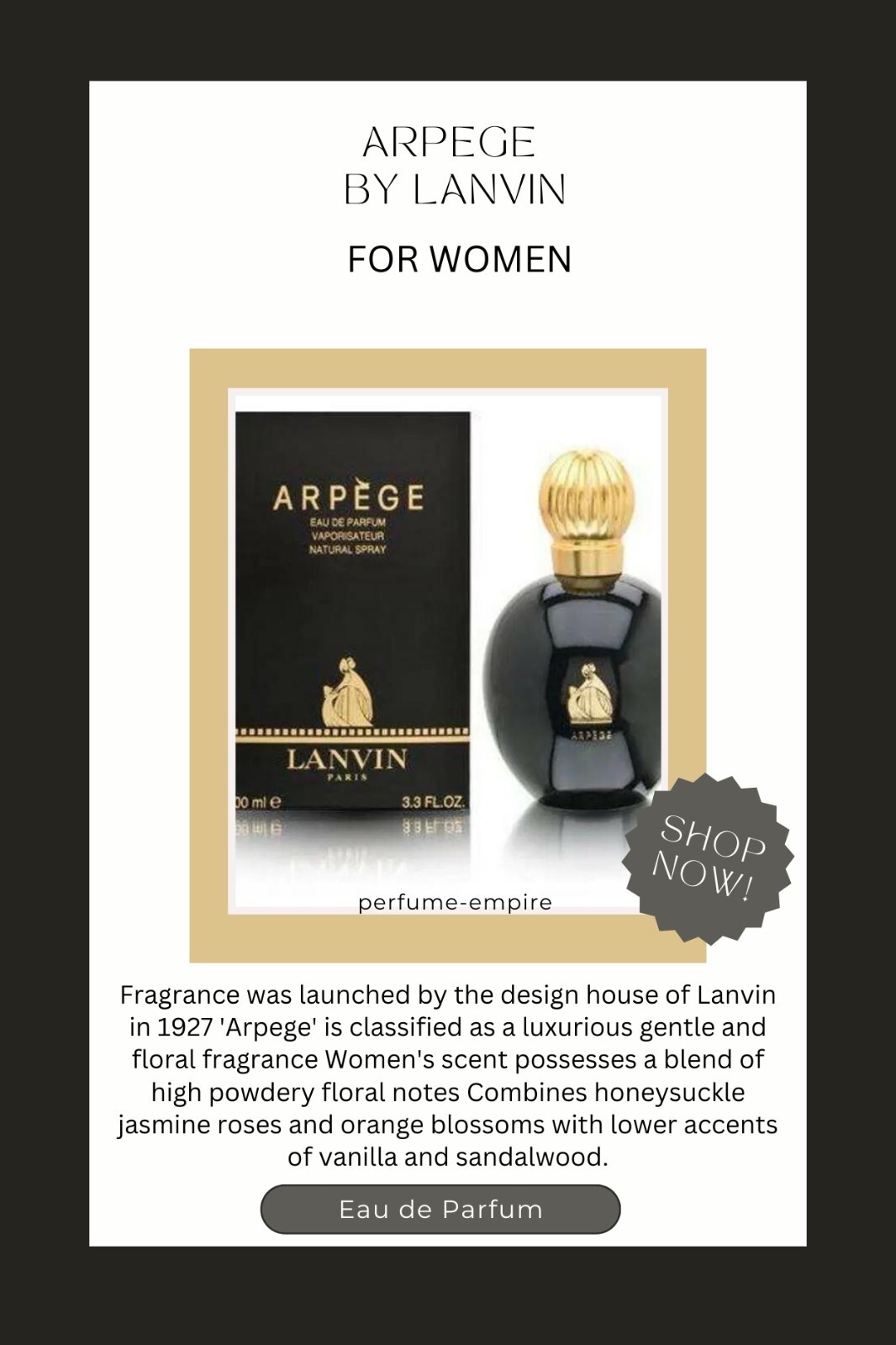 ARPEGE by Lanvin 3.3 / 3.4 oz EDP For Women New in Box Sealed | eBay