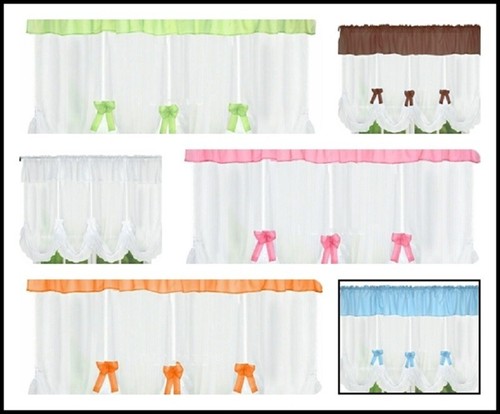 LARGE VOILE MODERN NET CURTAIN WINDOWS DECORATION COLOURED BAND TAPE ...