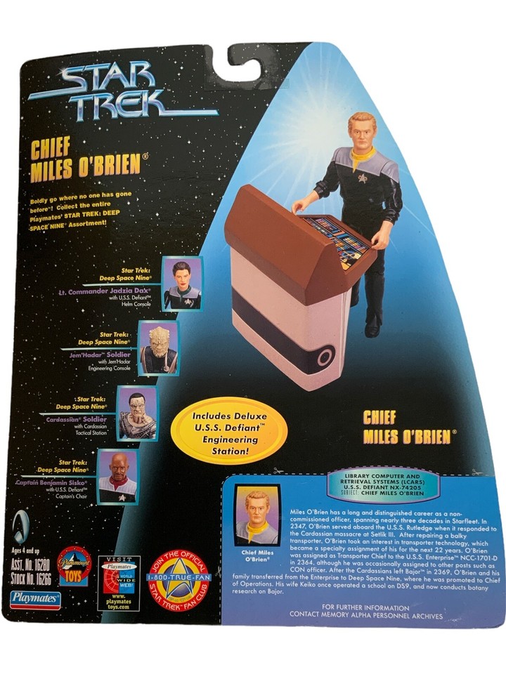 1997 Star Trek Warp Factor Chief Miles O'Brien Galactic Gear Action ...