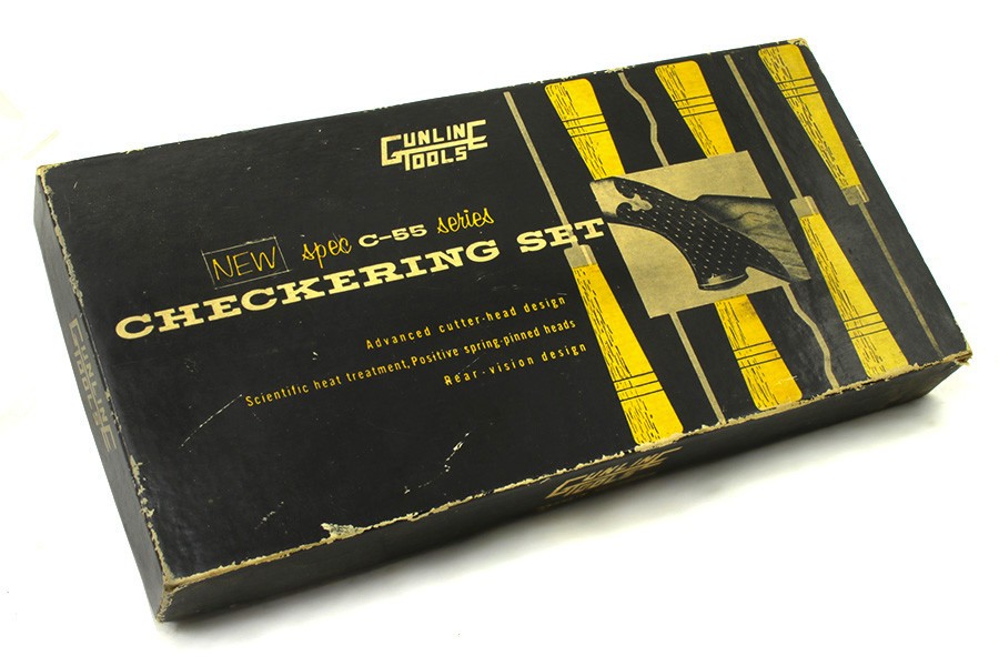 GUNLINE C-55 Checkering Set, 4 Rifle Stock Checkering Tools in Original ...