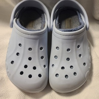 Crocs Classic Lined Clogs Light Blue Women’s Size 8 Mens 6 Warm Fuzzy ...