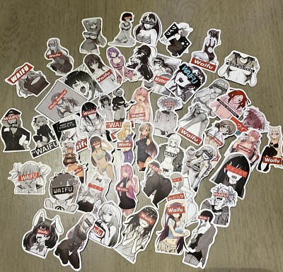 50PCS Waifu Stickers Bomb Vinyl Skateboard Guitar Luggage Anime Girl ...
