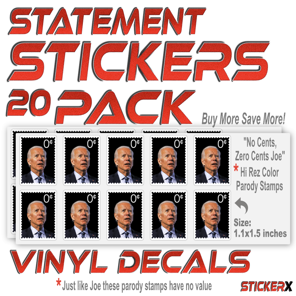 Joe Biden Stamps Zero Cents Stickers No Cents FJB LGB Parody Funny ...