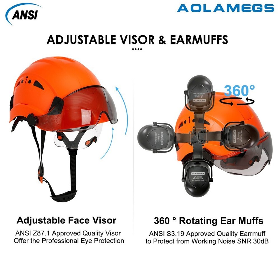 CE Safety Helmet Set For Engineer Work Cap ABS Hard Hat ANSI Head ...