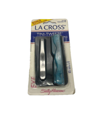 Sally Hansen La Cross Tini Tweeze Tweezers- Square Tip and brow comb ...