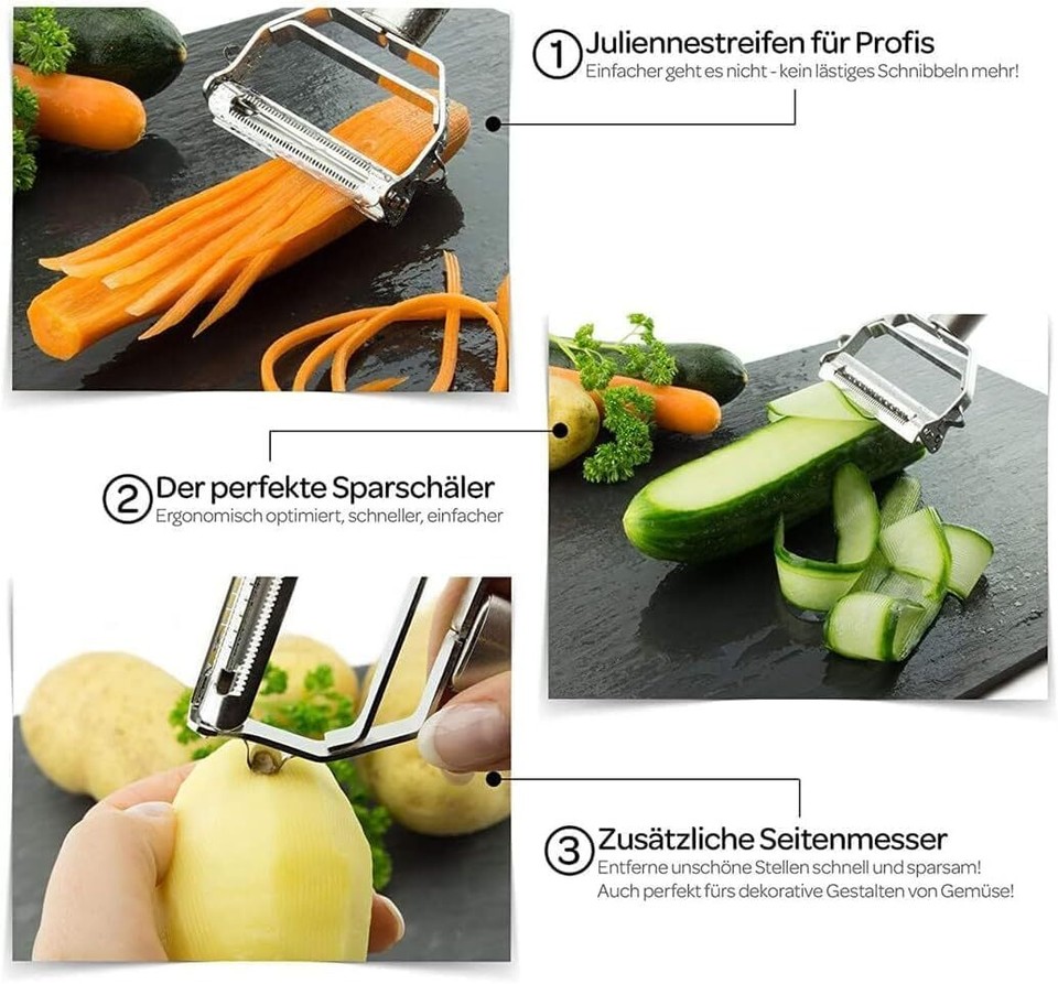 Stainless Steel Potato Peeler Vegetable Grater Fruit Slicer Carrot ...