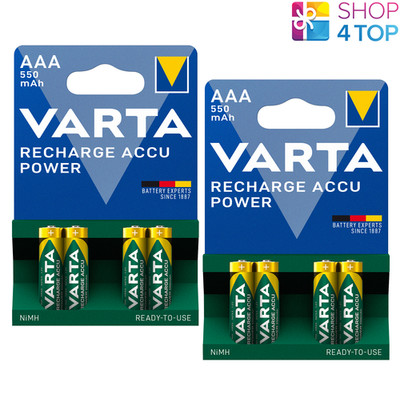 8 VARTA RECHARGE ACCU POWER AAA LR03 BATTERIES 550mAh NiMH HR03 1.2V ...