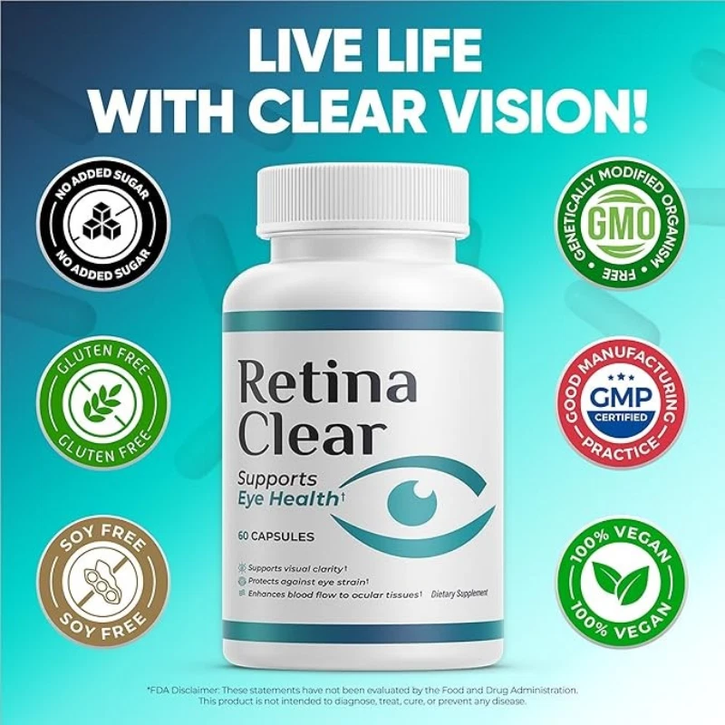 Retina Clear Vision Support Supplement – Eye Health Formula with Lutein ...