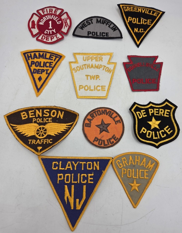 Lot Of 11 Fire & Police Department Patches-W.Mifflin, Hamlet, De Pere ...