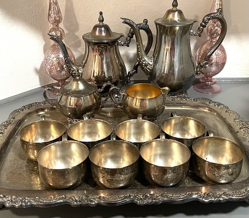 Vintage ONEIDA Silver plate 13 Piece Coffee/Tea Service Set | eBay