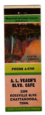 AL VEACH'S BLVD CAFE matchcover matchbook - CHATTANOOGA, TENNESSEE | eBay