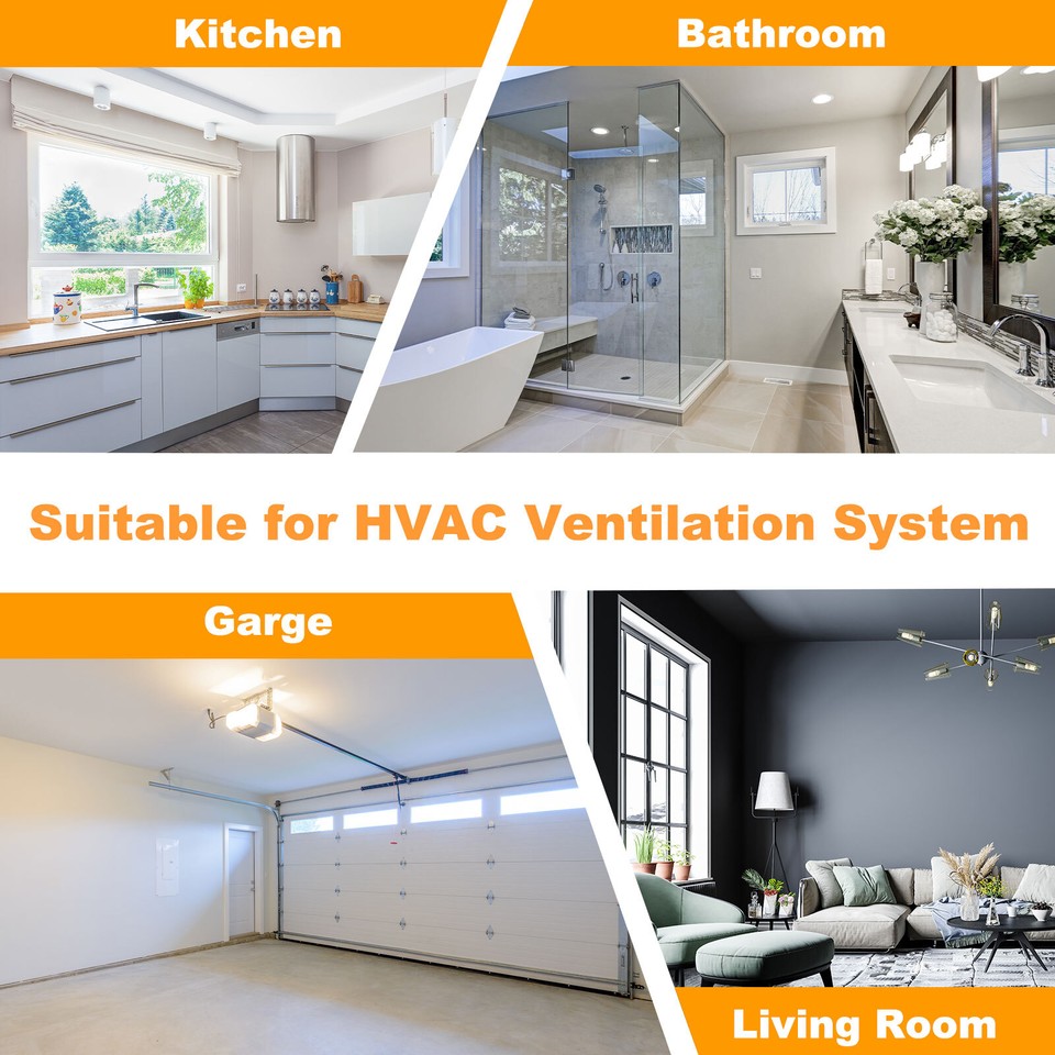 4" Duct Damper, Stainless Steel Motorized Adjustable HVAC Airflow ...