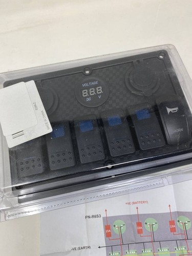 Pactrade Marine Car truck RV Boat 6 Gang Blue LED Rocket Switch Panel ...