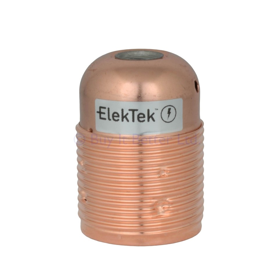 ElekTek E27 ES Lamp Holder 10mm Entry Edison with Shade Rings and Cord ...